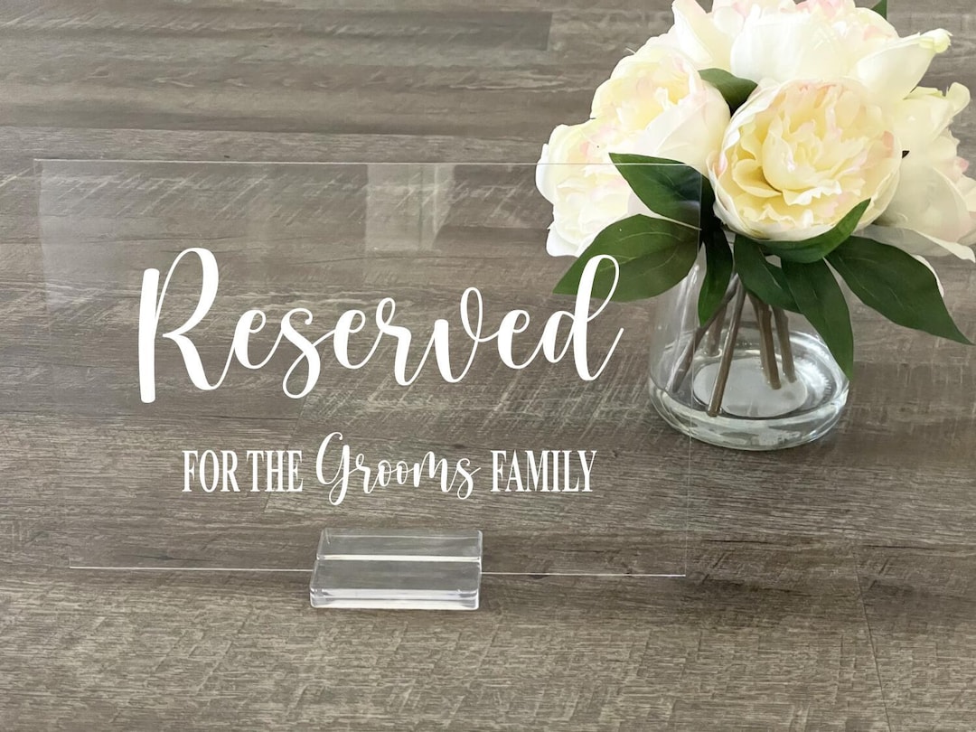 Acryl Hochzeit Reserviert Schild | ReserviertEs Tischschild ...