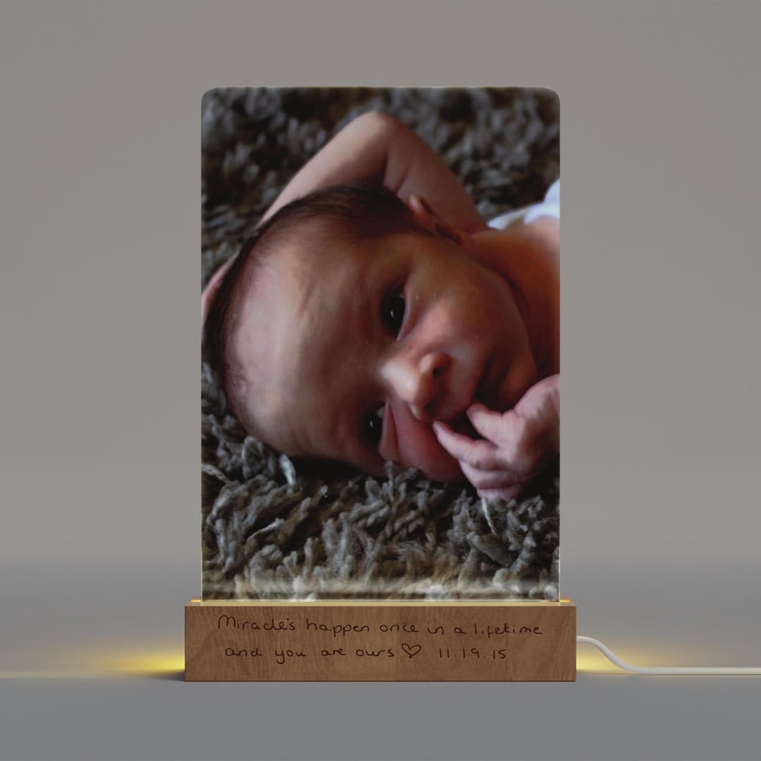 LED Photo Lamp With Handwritten Message, Personalized Photo Night Light ...