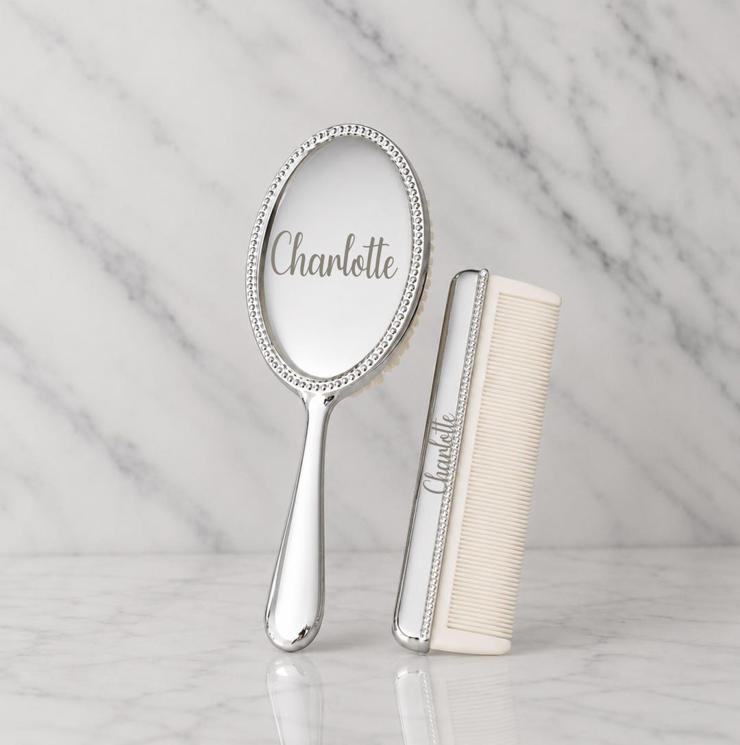 Luxury Personalized Silver Baby Brush Set – Custom Baby Keepsake - Etsy