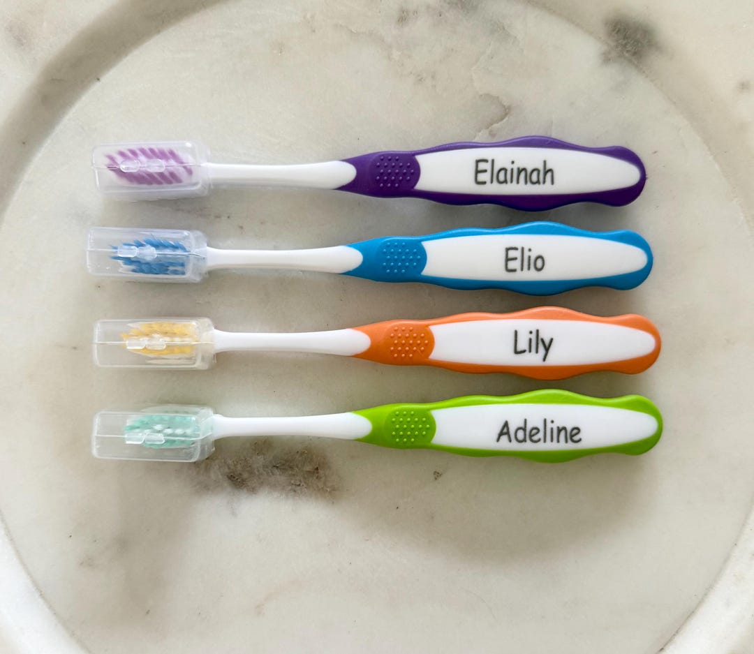 Personalized Kids Toothbrushes 4 PACK, 3-6 Year Toothbrushes ...