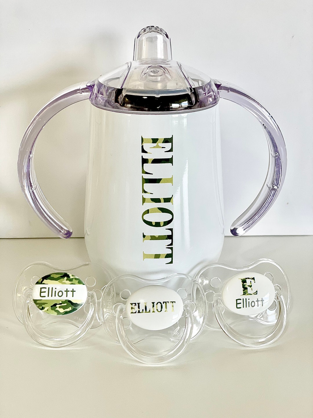 Personalized Pacifiers, Personalized Sippy Cup, Camo Gift, Personalized ...