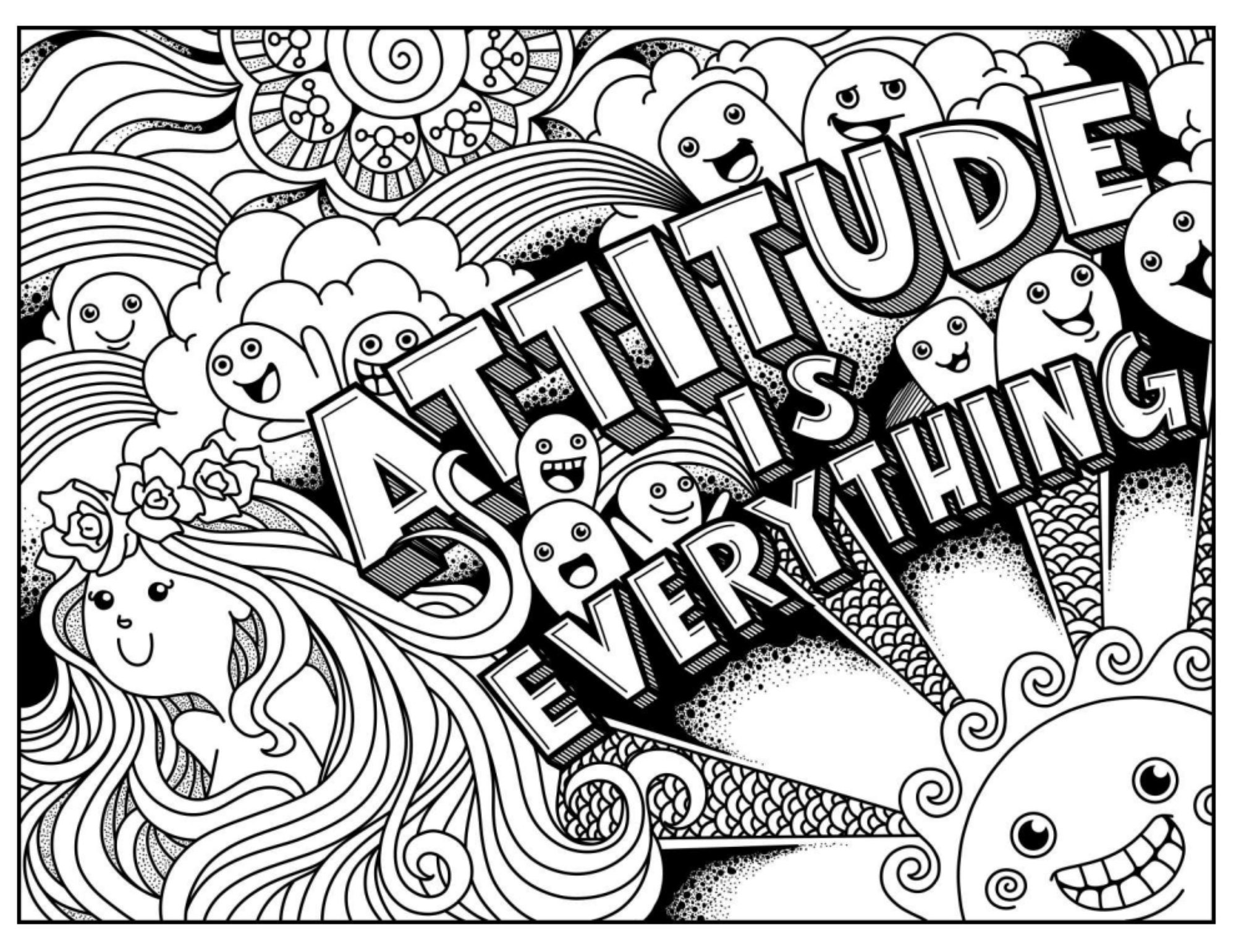 Positive mindset & magical colouring pages X40 | Etsy