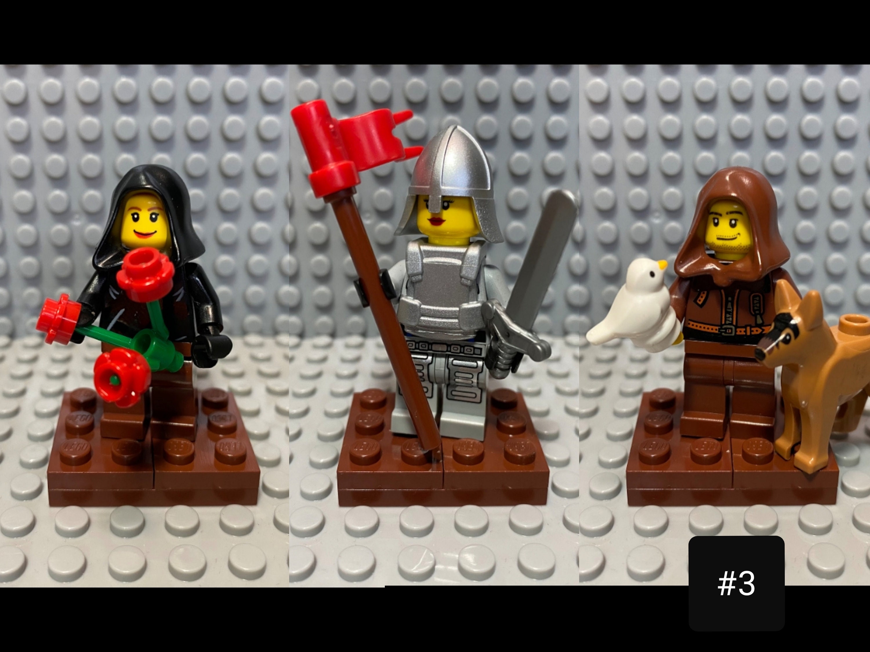 3 Saints in Lego st. Therese, St. Joan of Arc, St Francis of Assisi - Etsy