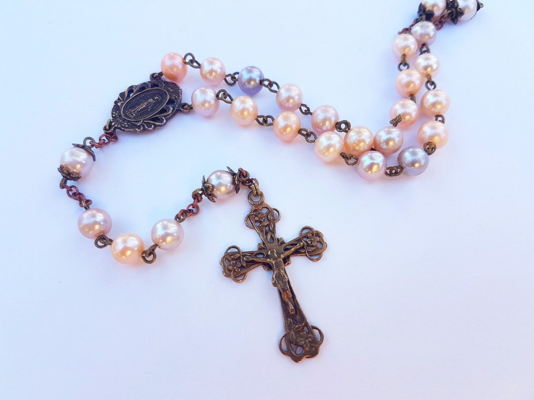AA Pearl Rosary - Etsy