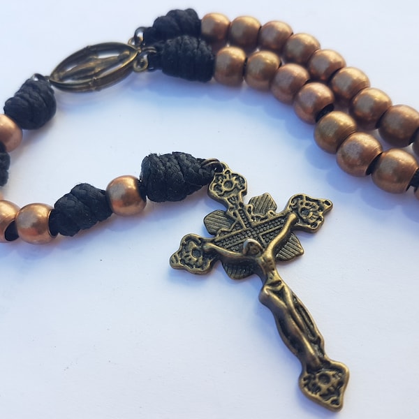 Copper Paracord Rosary - Etsy