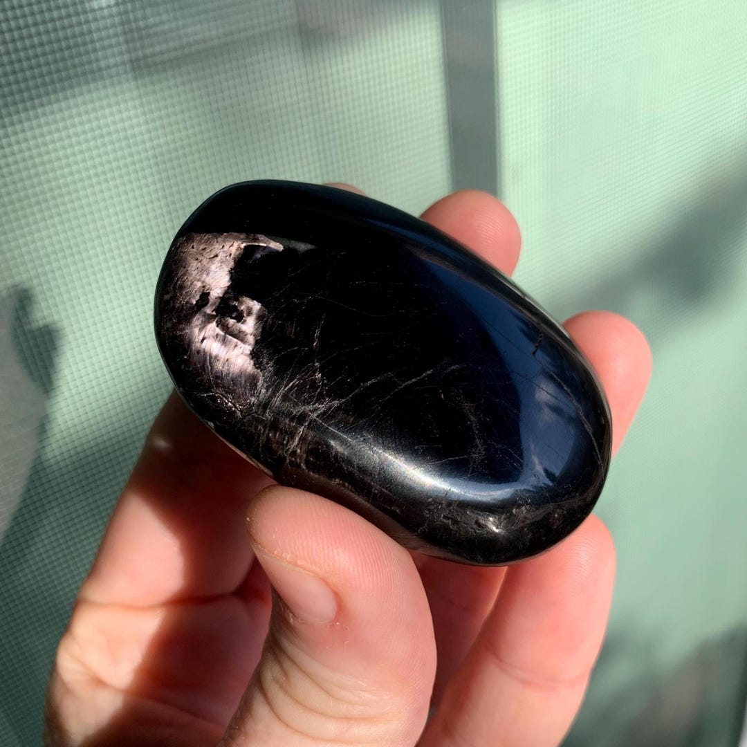 2.4" Hypersthene Palm Stone ~imperfect Sideways Shine but a Perfect ...
