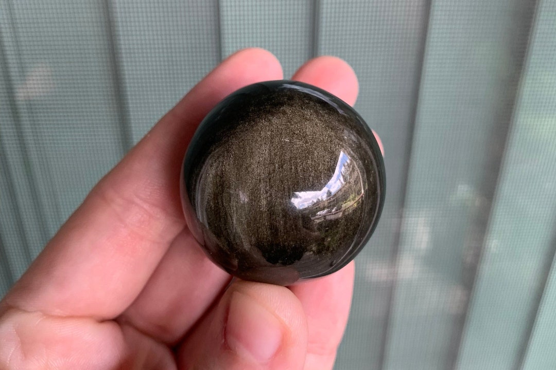 1.5" Gold Sheen Obsidian Sphere ~warmer Protection Energy~ - Etsy