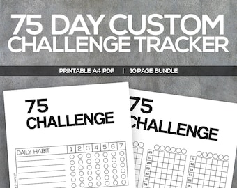 75 Day Medium Printable Challenge Tracker Bundle | 75 Medium Success ...