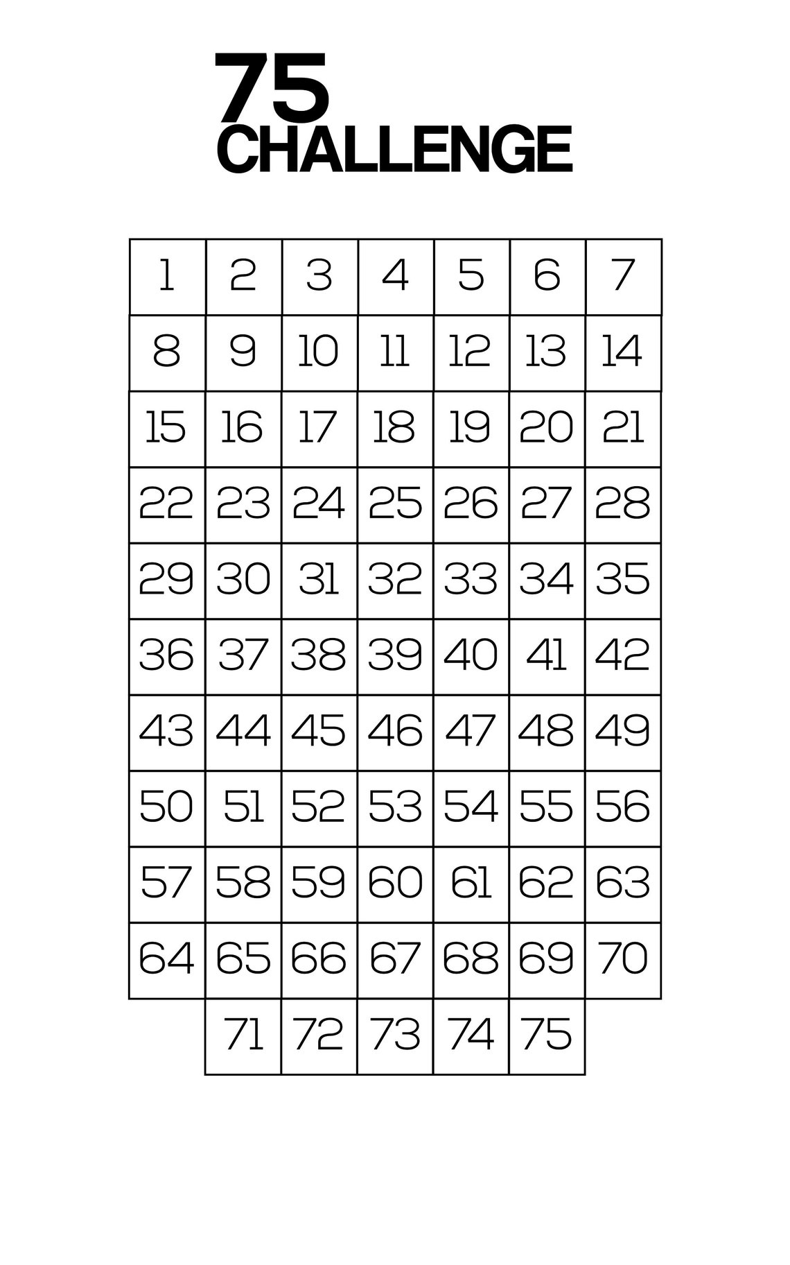 75 Day Customizable Printable Challenge Tracker Bundle | 75 Custom ...