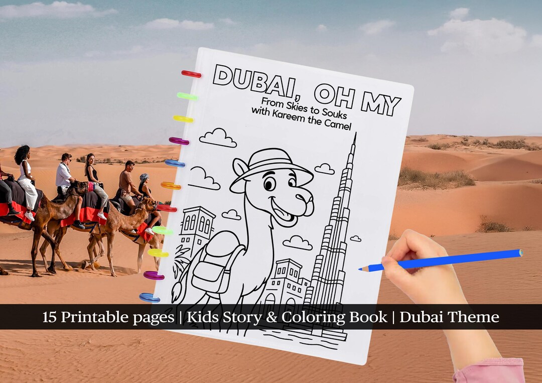 Kids Travel Coloring Book — Dubai, UAE | 15-page Printable Story ...