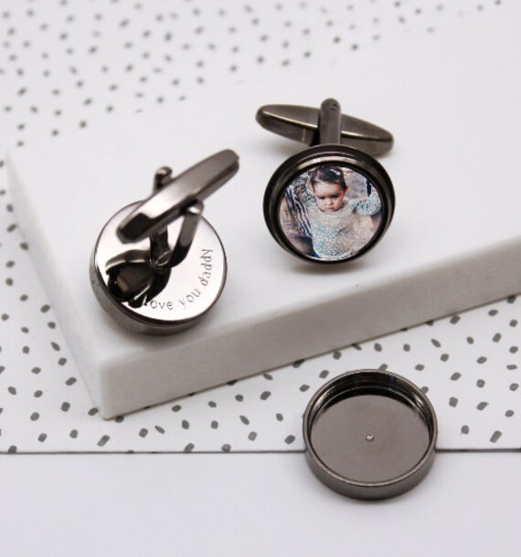Hidden Photo Cufflinks Personalized Locket Cufflinks Custom | Etsy