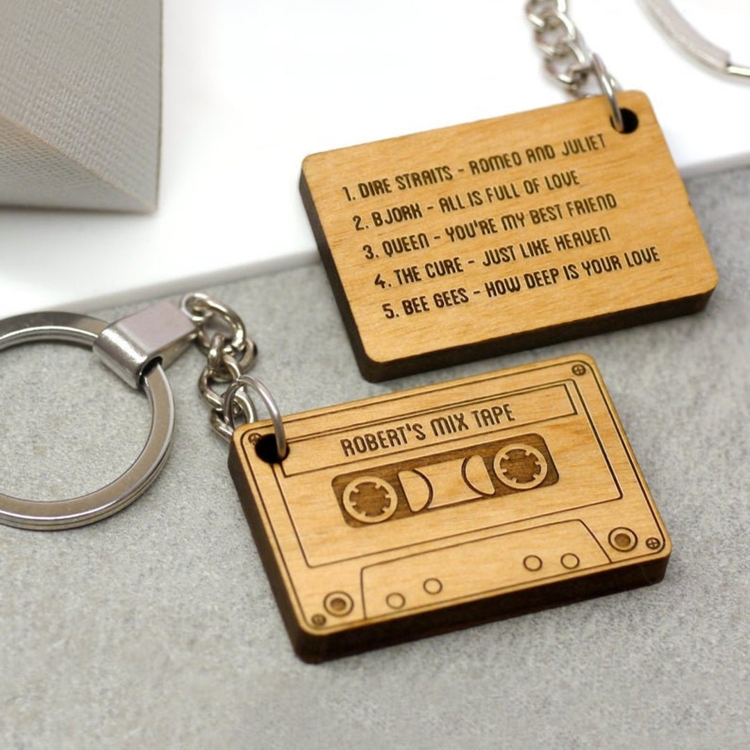 Mix Tape Keyring, Cassette Keyring, Gift for Him, Personalised Keyring ...