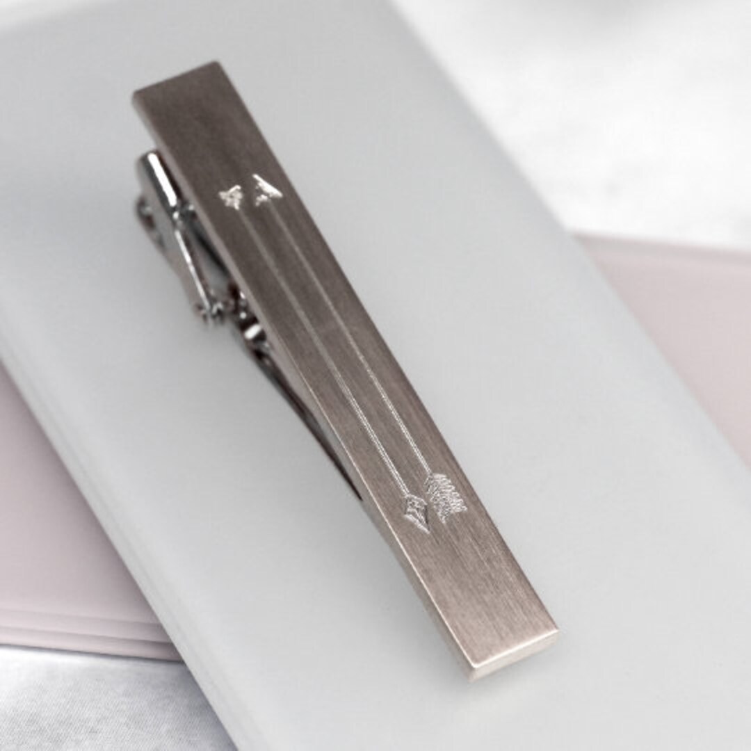 Silver Arrow Tie Clip, Rose Gold Arrow Tie Bar, Gift for Him, Gunmetal ...