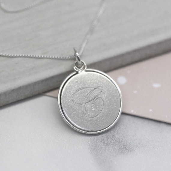 Hidden Message Initial Necklace Secret Message Initial Necklace Personalized Gift for Her Personalised Secret Message Disc Necklace