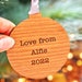 Personalised Child's Drawing Bauble, Wooden Christmas Bauble ...