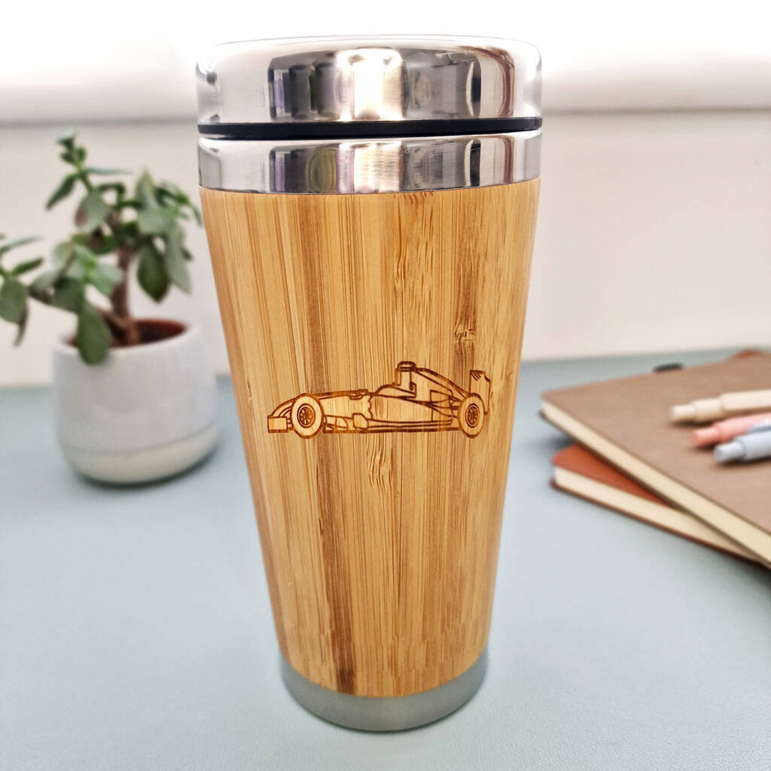 F1 Formula One Personalised Wooden Travel Mug, Grand Prix, Car Racing ...