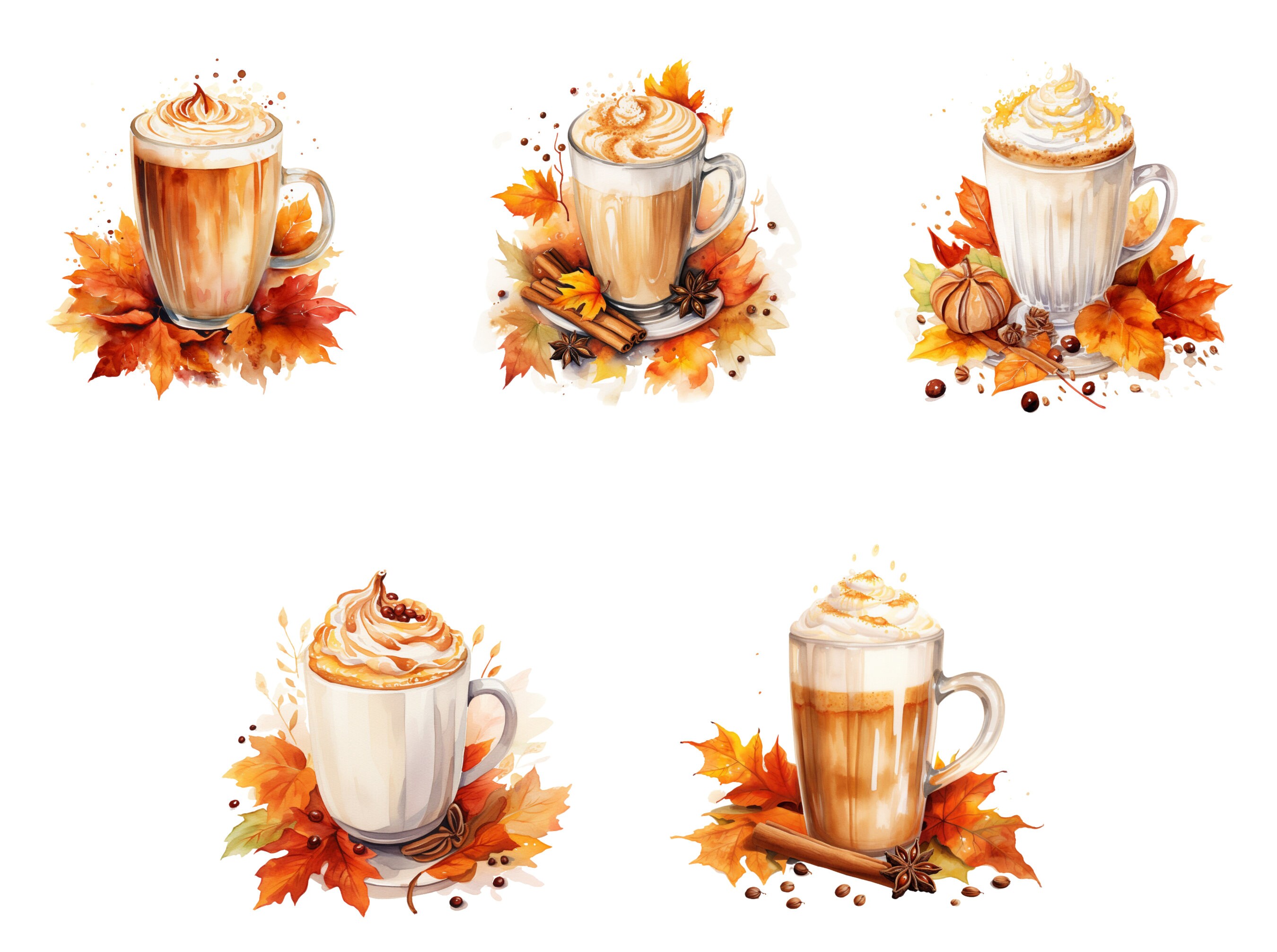 Pumpkin Spice Latte Clipart in PNG SVG for Fall Graphics for ...