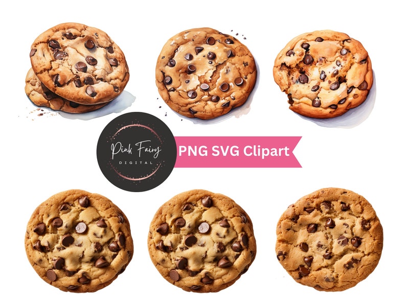 Chocolate Chip Cookies Clipart Set Perfect for DIY Crafts - Etsy