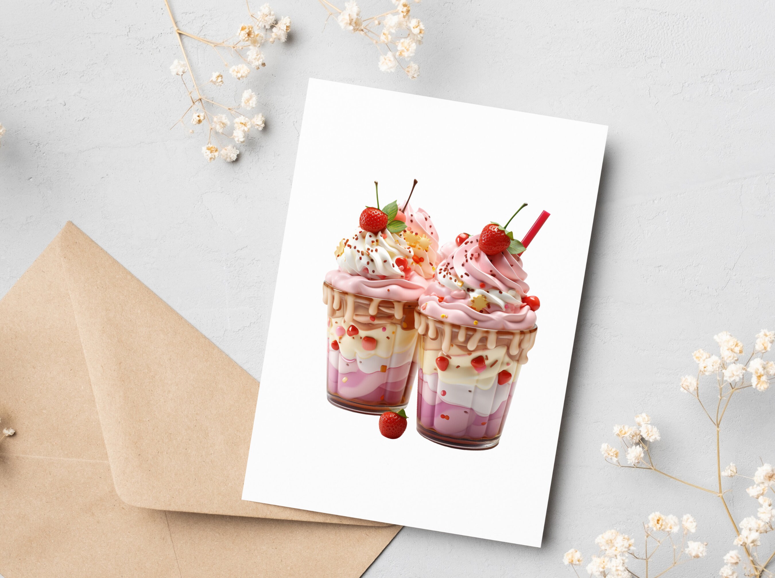 Kawaii Milkshakes Clipart PNG SVG Files for Scrapbooking, Sublimation ...