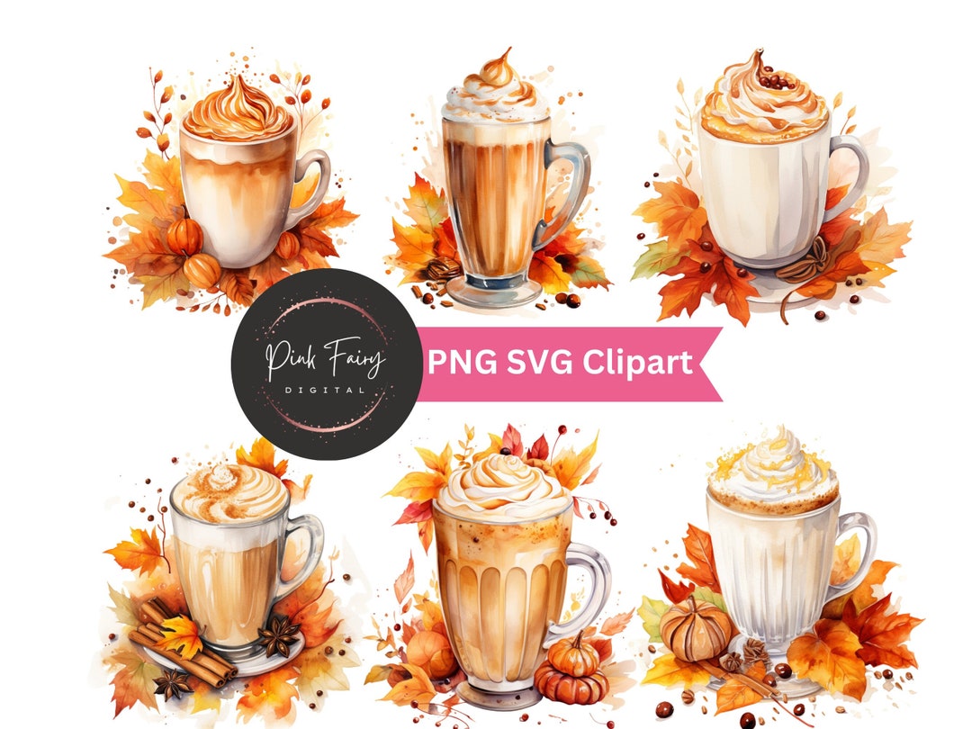 Pumpkin Spice Latte Clipart in PNG SVG for Fall Graphics for - Etsy New ...