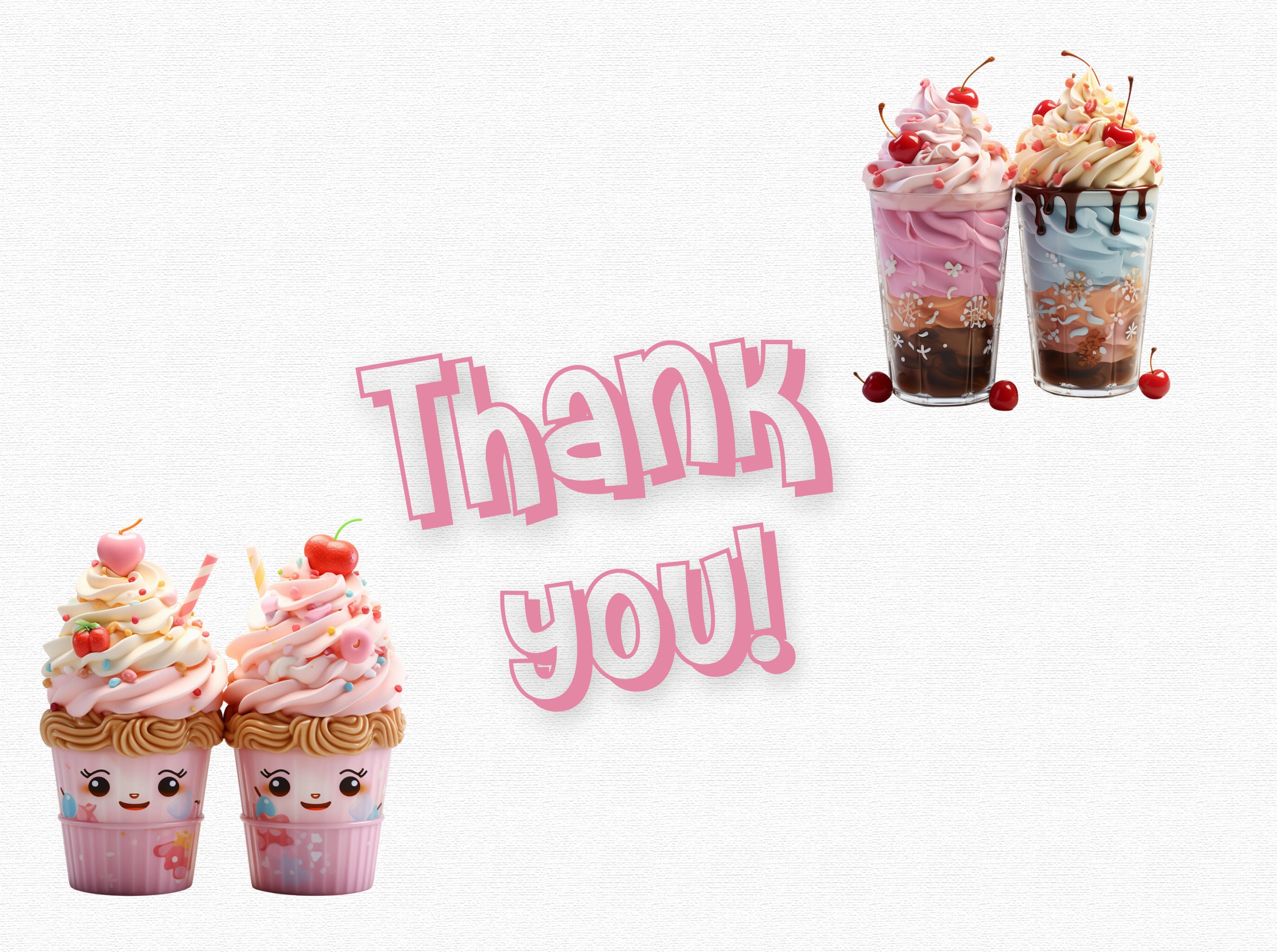 Kawaii Milkshakes Clipart PNG SVG Files for Scrapbooking, Sublimation ...