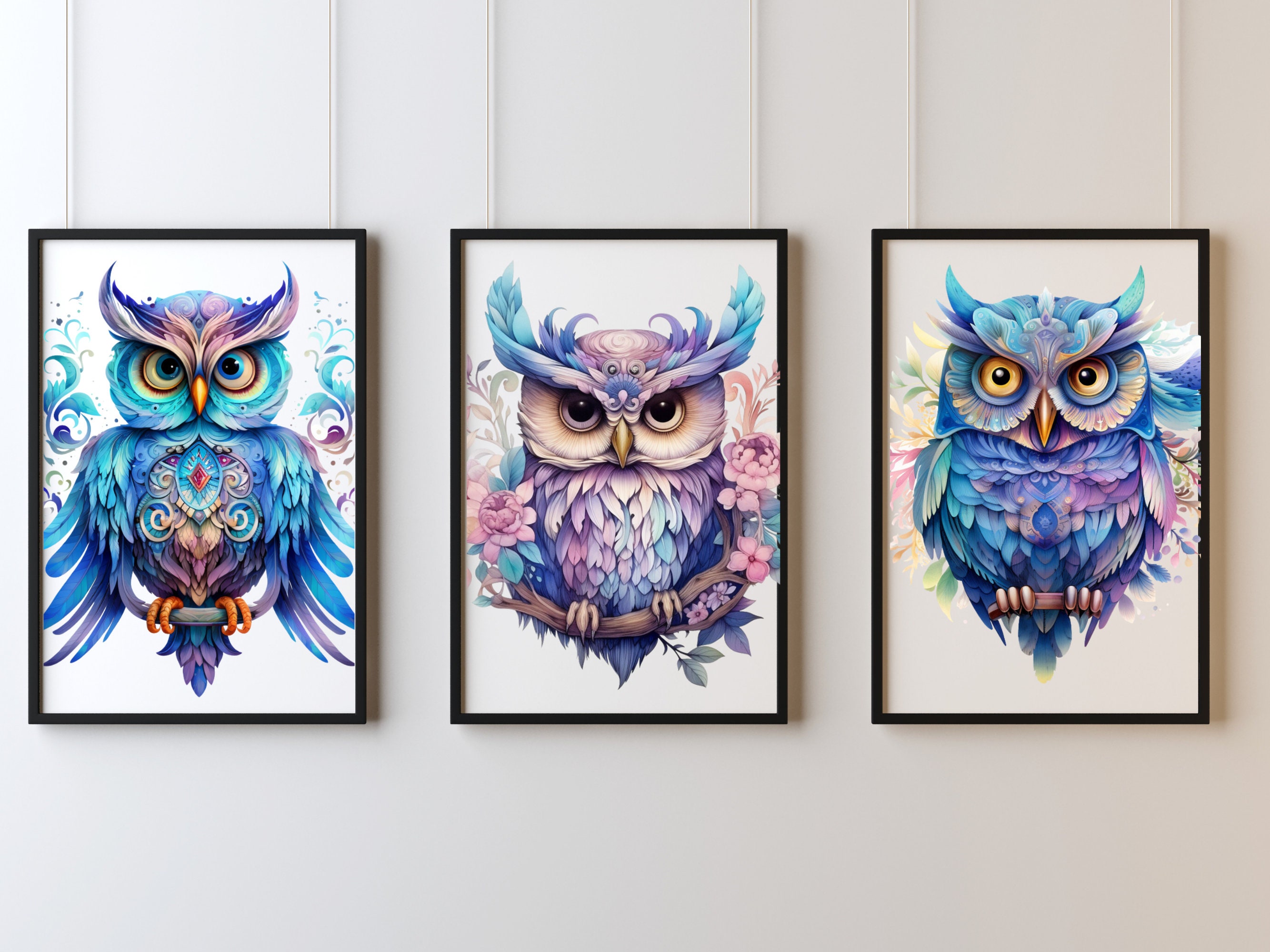 Colorful 3D Owls Clipart Set Instant Digital Download of PNG SVG Files ...