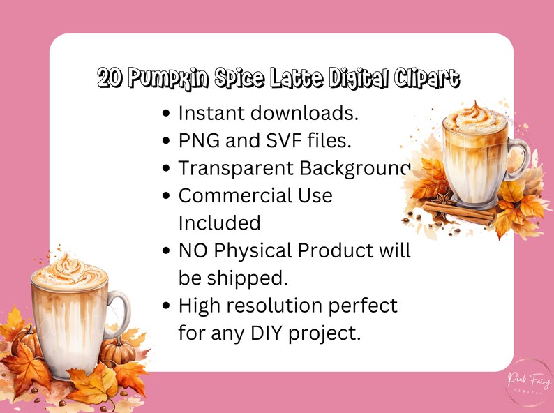 Pumpkin Spice Latte Clipart in PNG SVG for Fall Graphics for ...