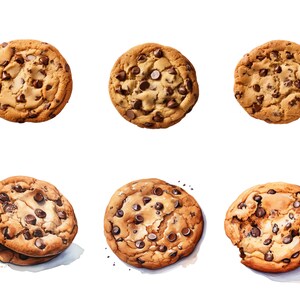 Chocolate Chip Cookies Clipart Set Perfect for DIY Crafts - Etsy