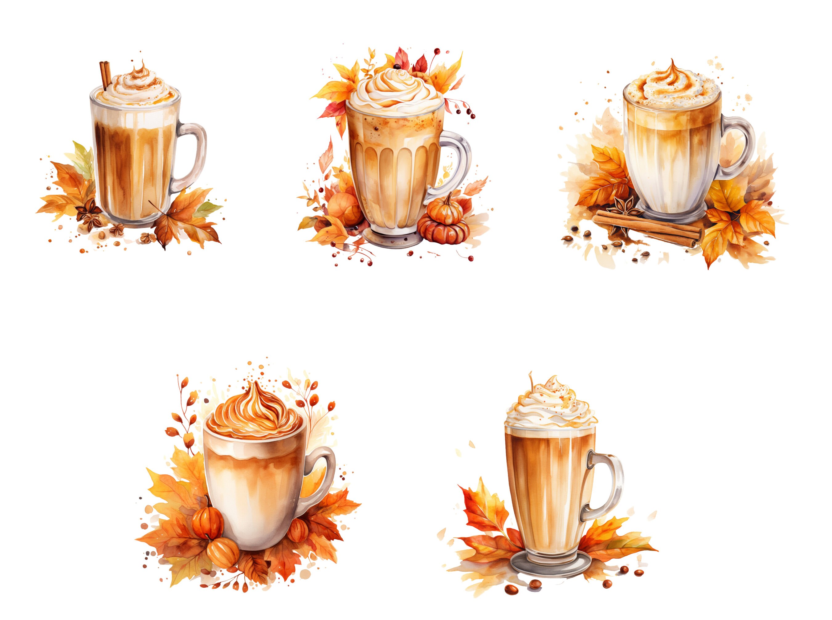 Pumpkin Spice Latte Clipart in PNG SVG for Fall Graphics for ...