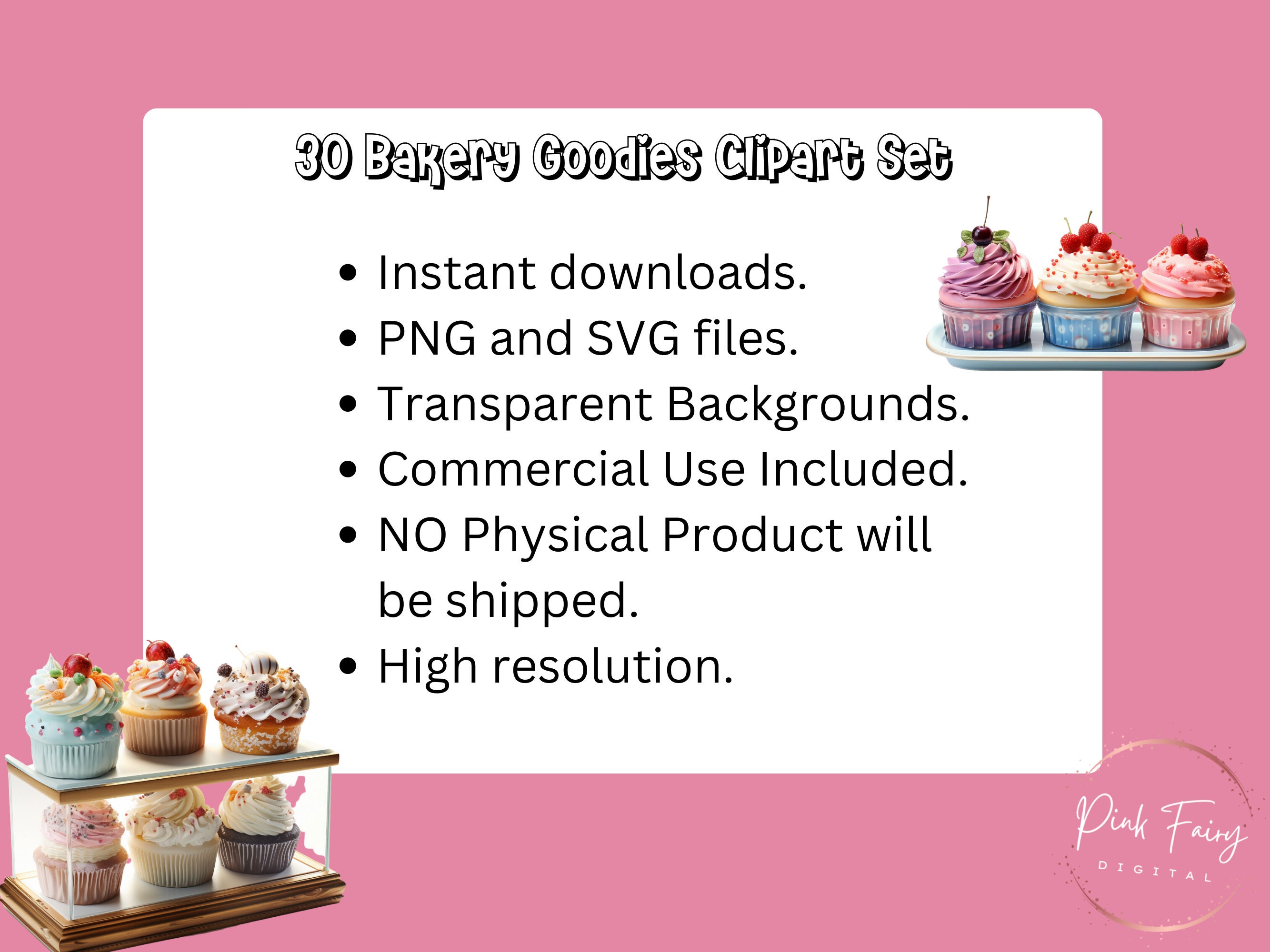 Bakery Clipart Set PNG SVG Files for Kitchen Bakery Decor - Etsy Canada