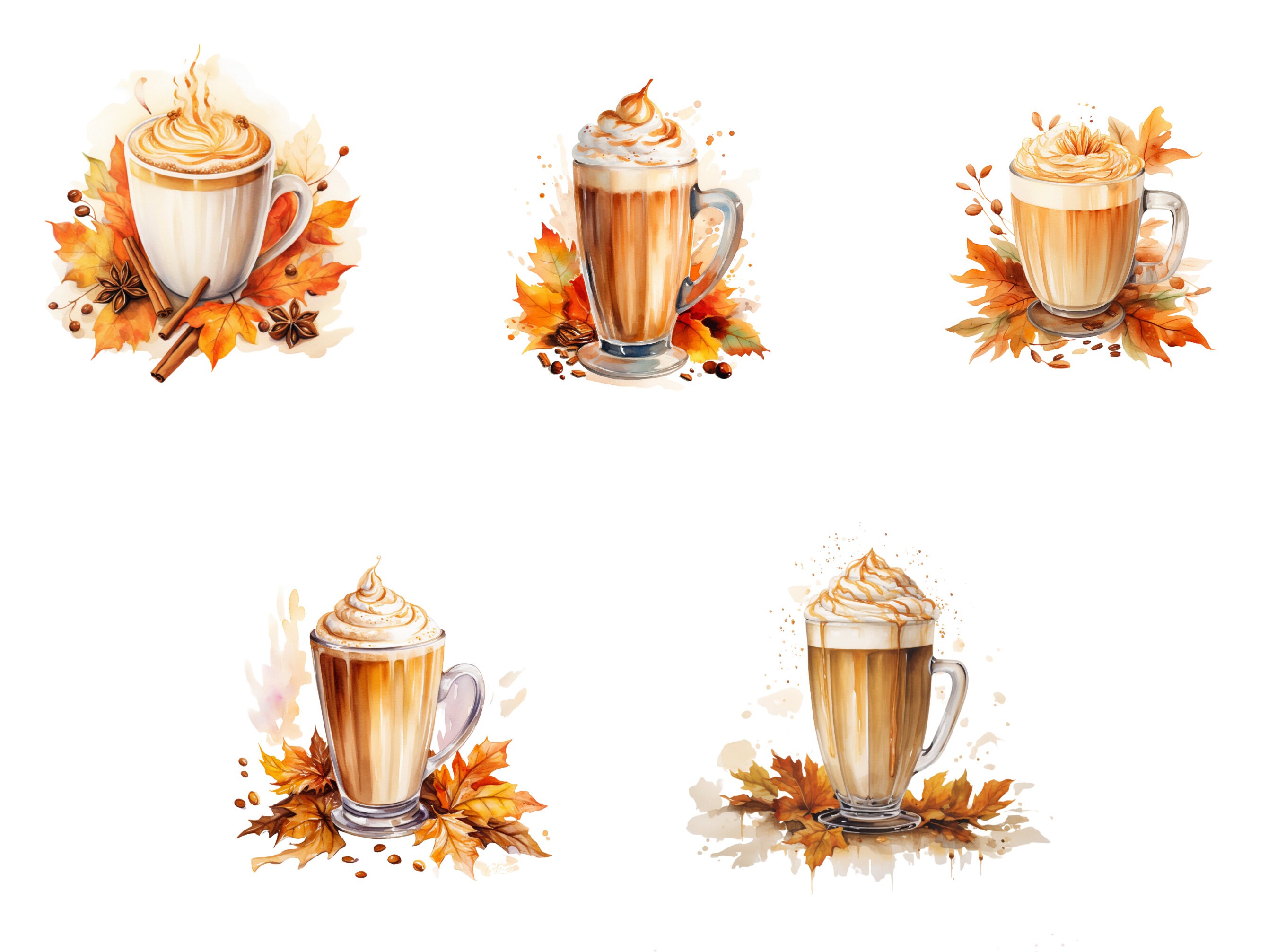 Pumpkin Spice Latte Clipart in PNG SVG for Fall Graphics for ...