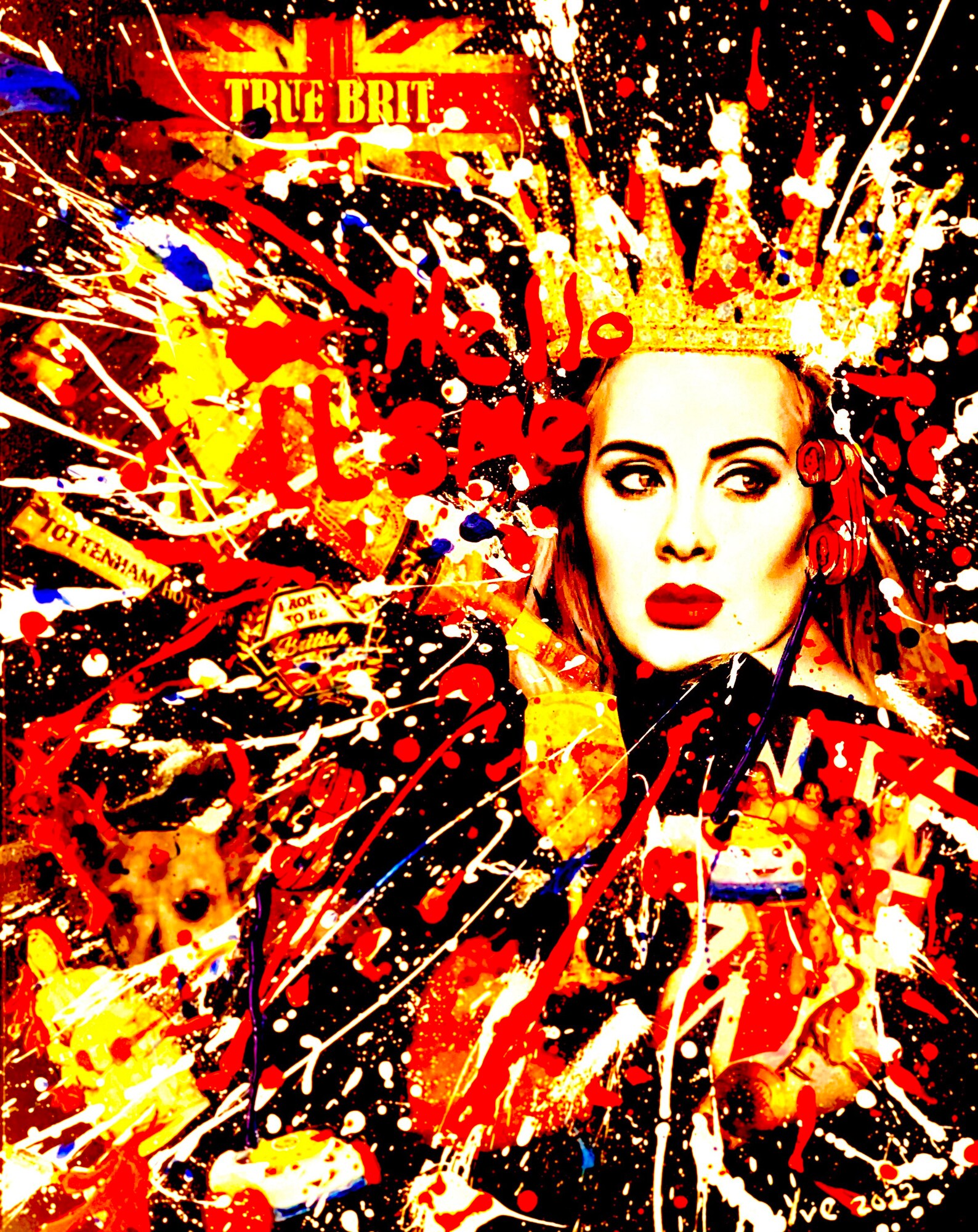 Adele Hello It’s Me! Mixed Media Print Limited Edition of 100 in 3 ...