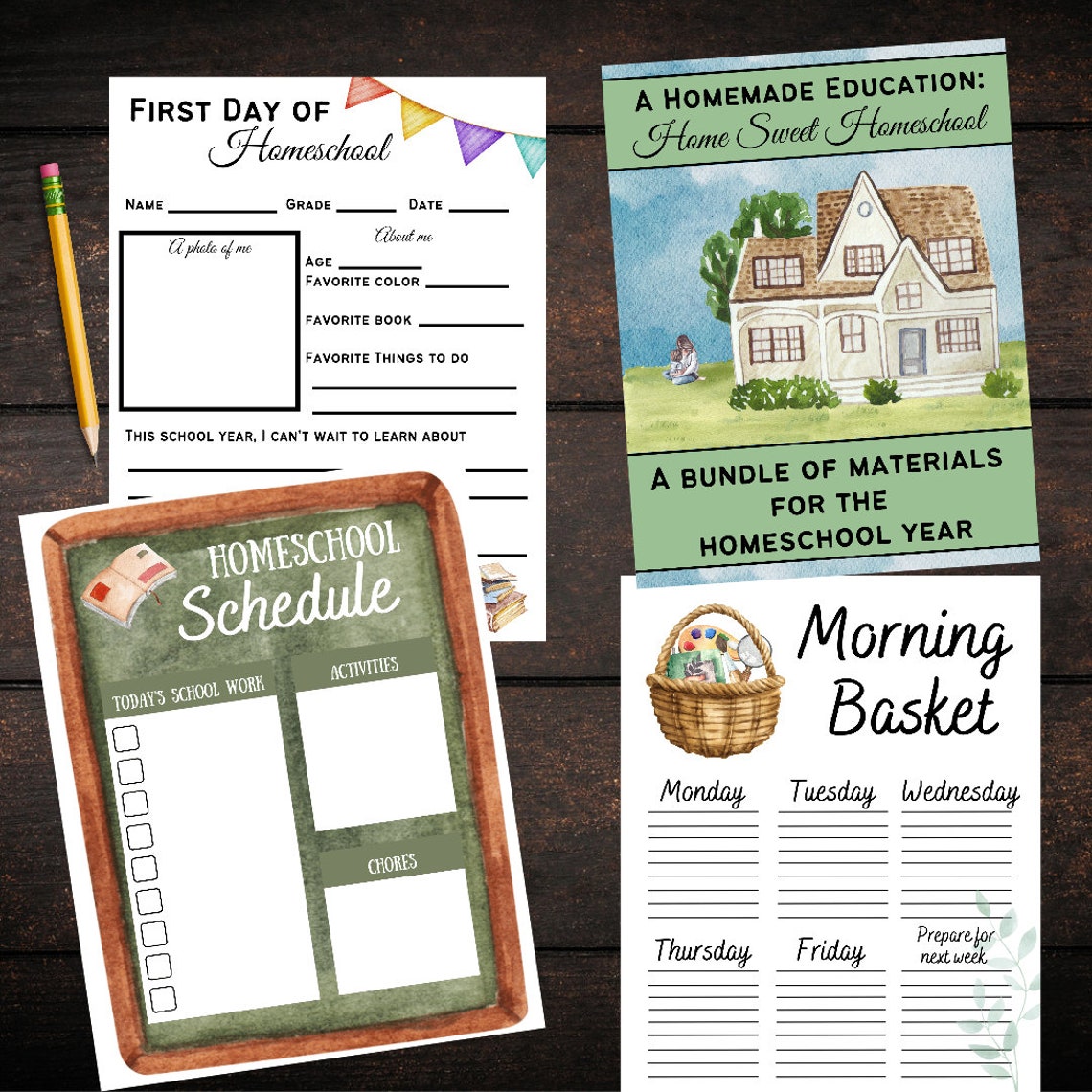 Homeschool Planning Home Sweet Homeschool Planner First Day of - Etsy