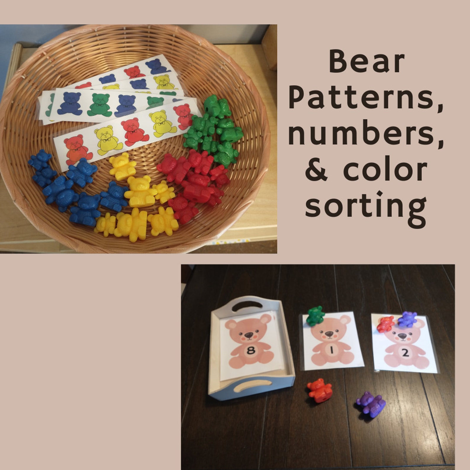 Math Bear Patterns Numbers Colors Preschool Math Kindergarten ...