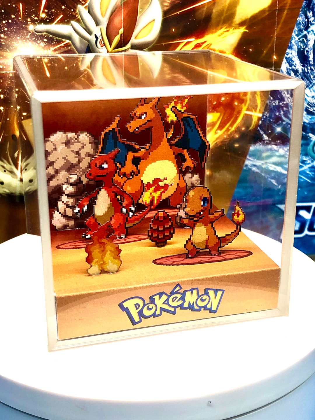 Charmander, Charmeleon, Charizard Plexi Cube, Terrarium, Diorama ...