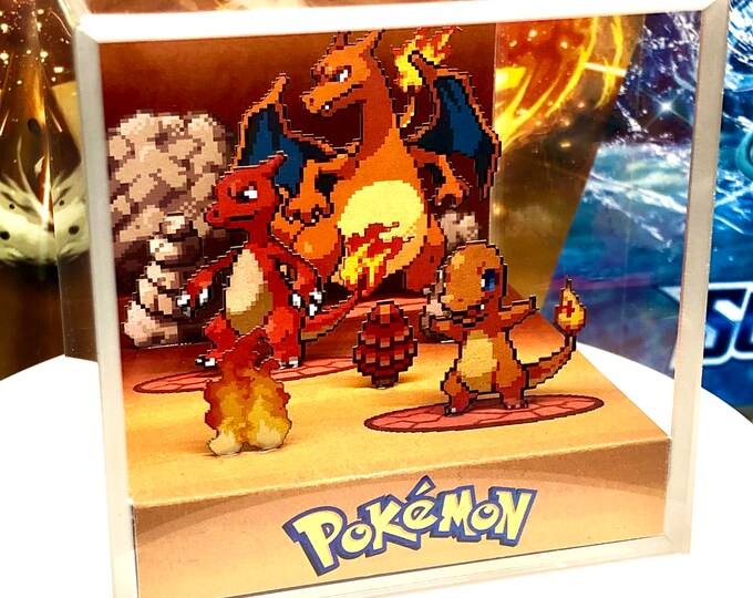 Charmander Charmeleon Charizard Plexi Cube Terrarium - Etsy