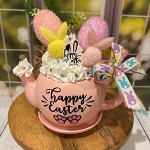 Easter Faux Ceramic Teapot-easter Decor Bunnies - Etsy