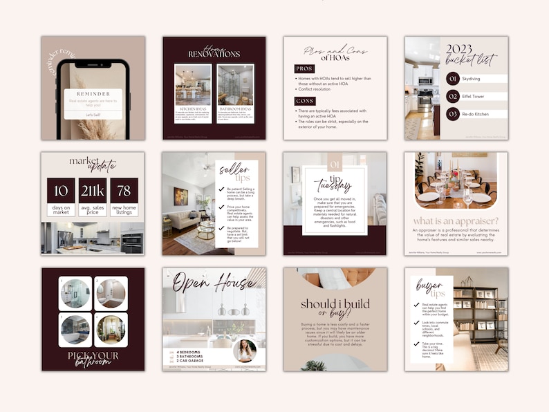 January Real Estate Posts New Year Real Estate Marketing - Etsy