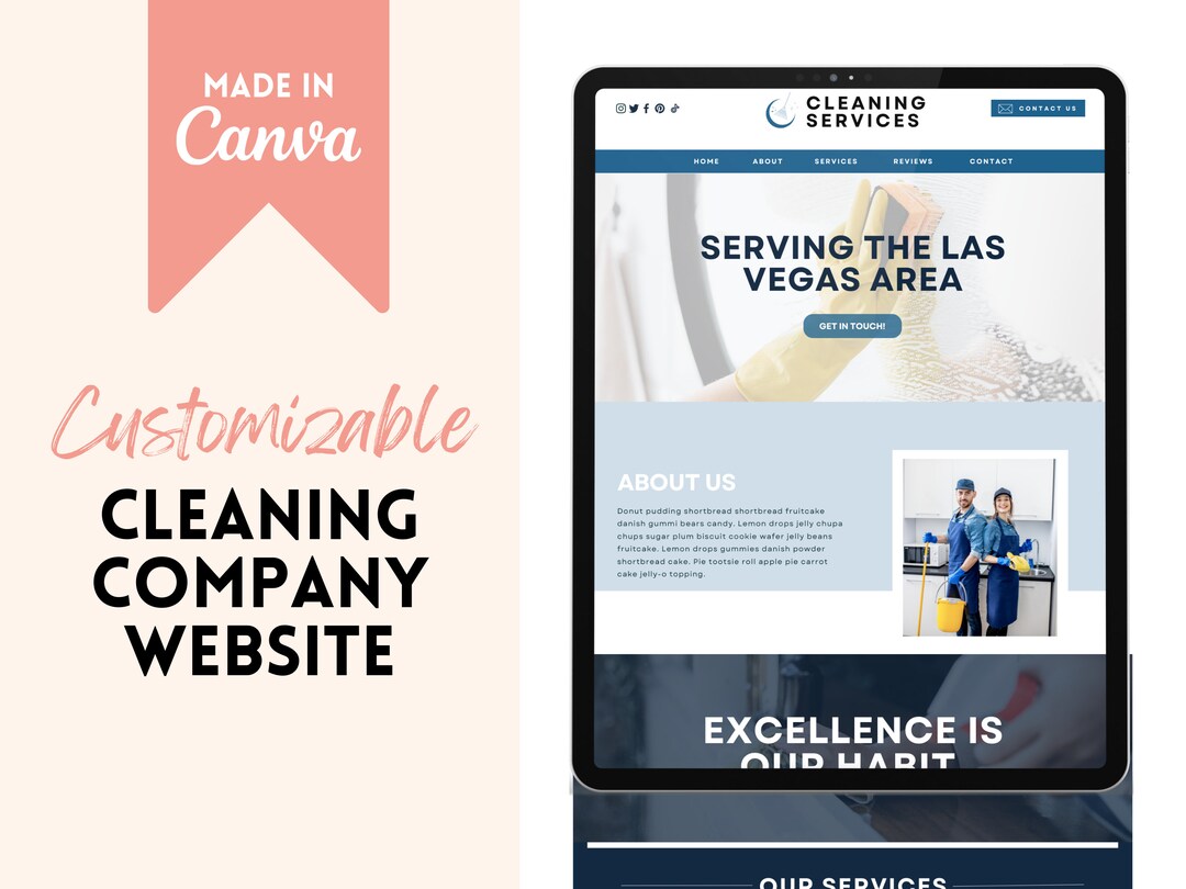 Cleaning Services Website | Canva Website | Canva Templates for ...