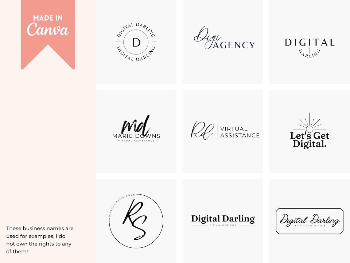 Canva Logos | Virtual Assistant Logos | Logos for Virtual Assistants ...