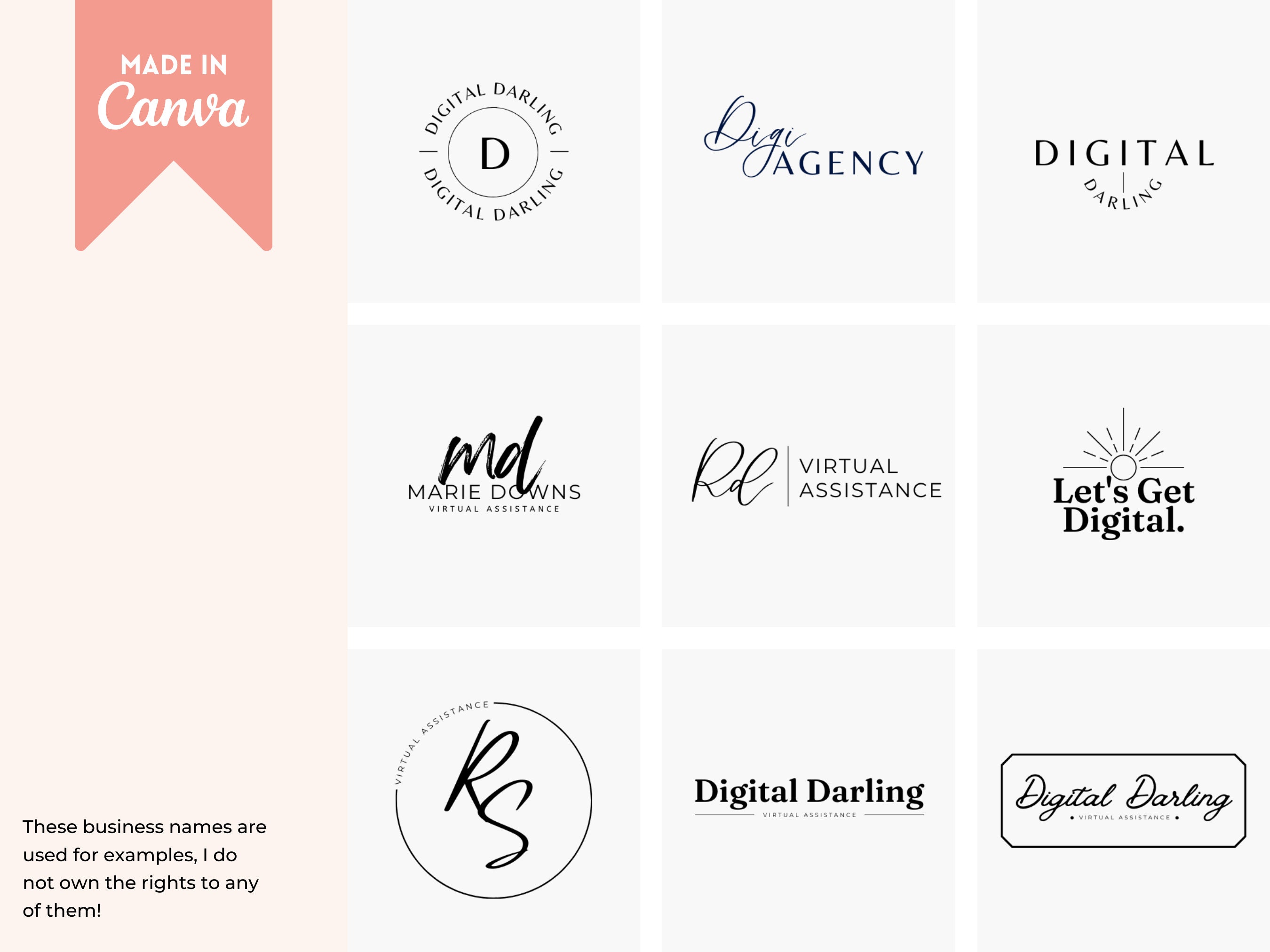 Canva Logos | Virtual Assistant Logos | Logos for Virtual Assistants ...
