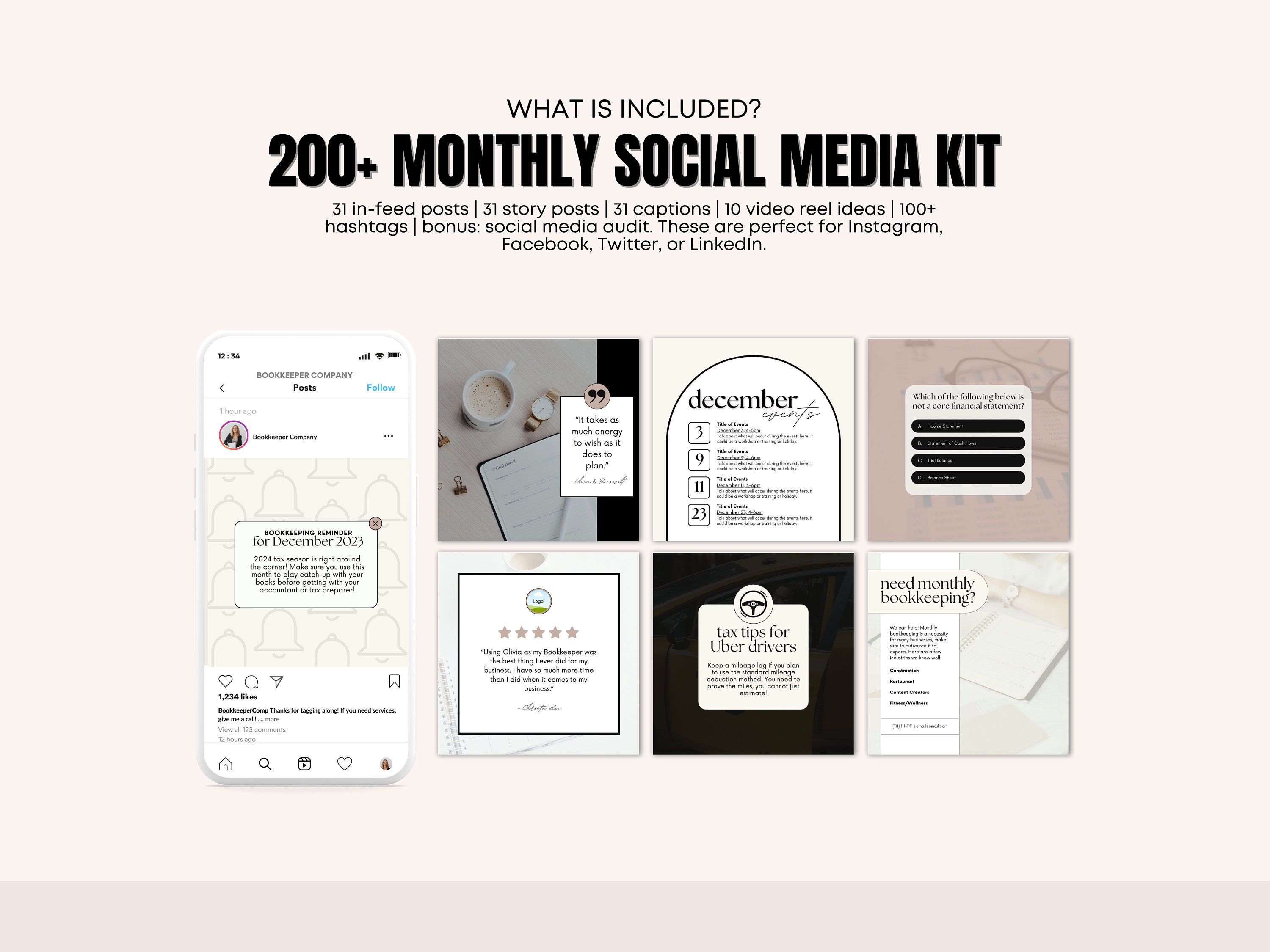 2023 December Bookkeeping Posts December Bookkeeper Marketing Captions ...