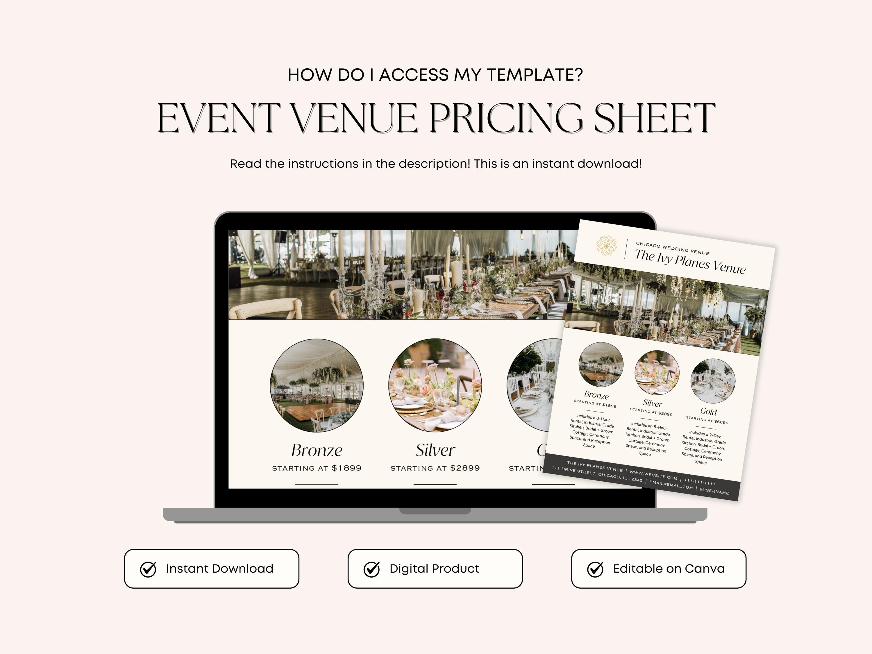 Wedding Venue Pricing Guide | Event Venue Price Sheet | Event Rental ...