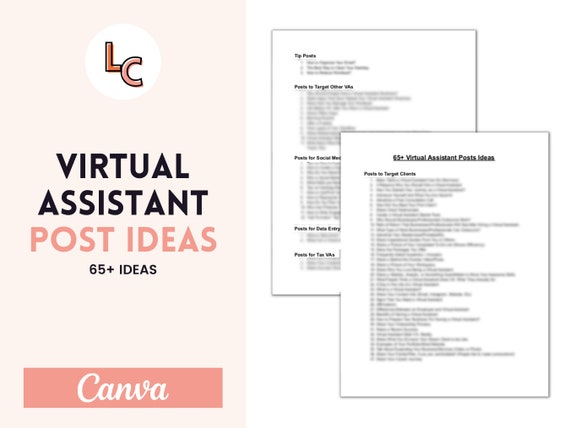 Virtual Assistant Post Ideas Virtual Assistant Content Ideas - Etsy