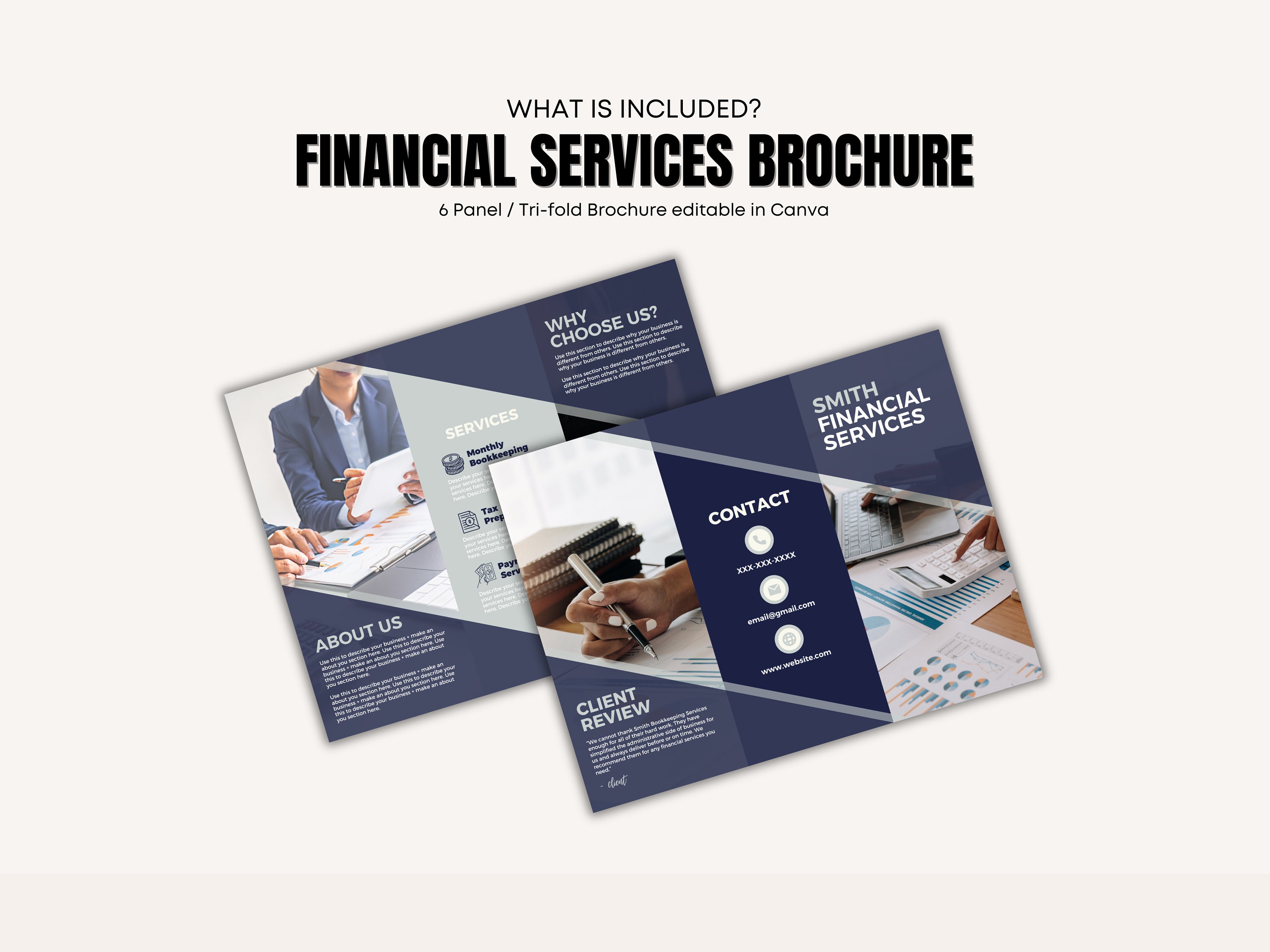 Bookkeeping Canva Brochure | Financial Service Brochure | Finance ...