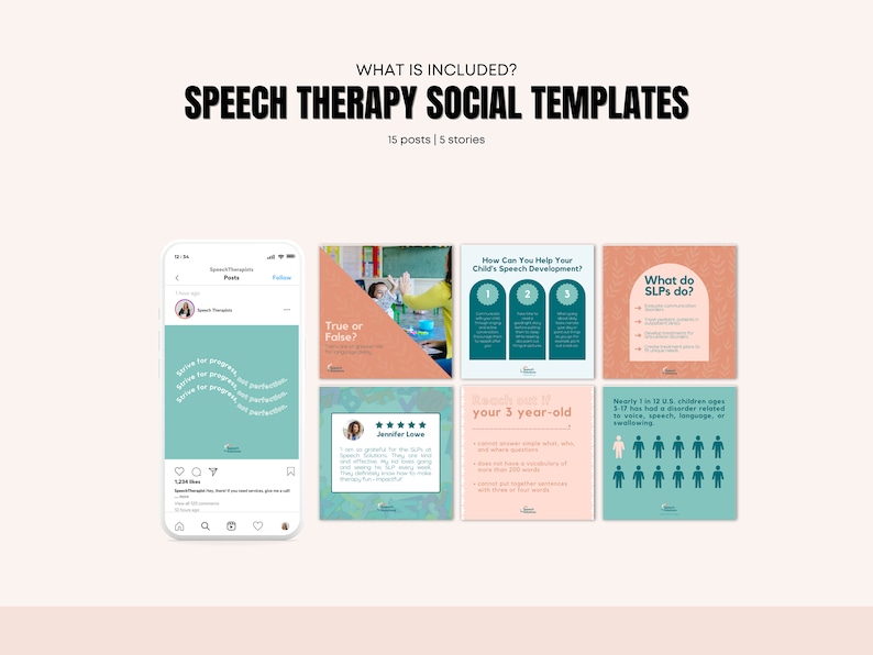 Speech Therapy Social Media Templates | SLP Gifts | SLP Templates ...