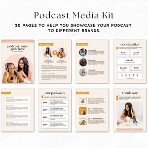 Editable Podcast Business Canva Kit | Podcast Planner | Podcast Social ...