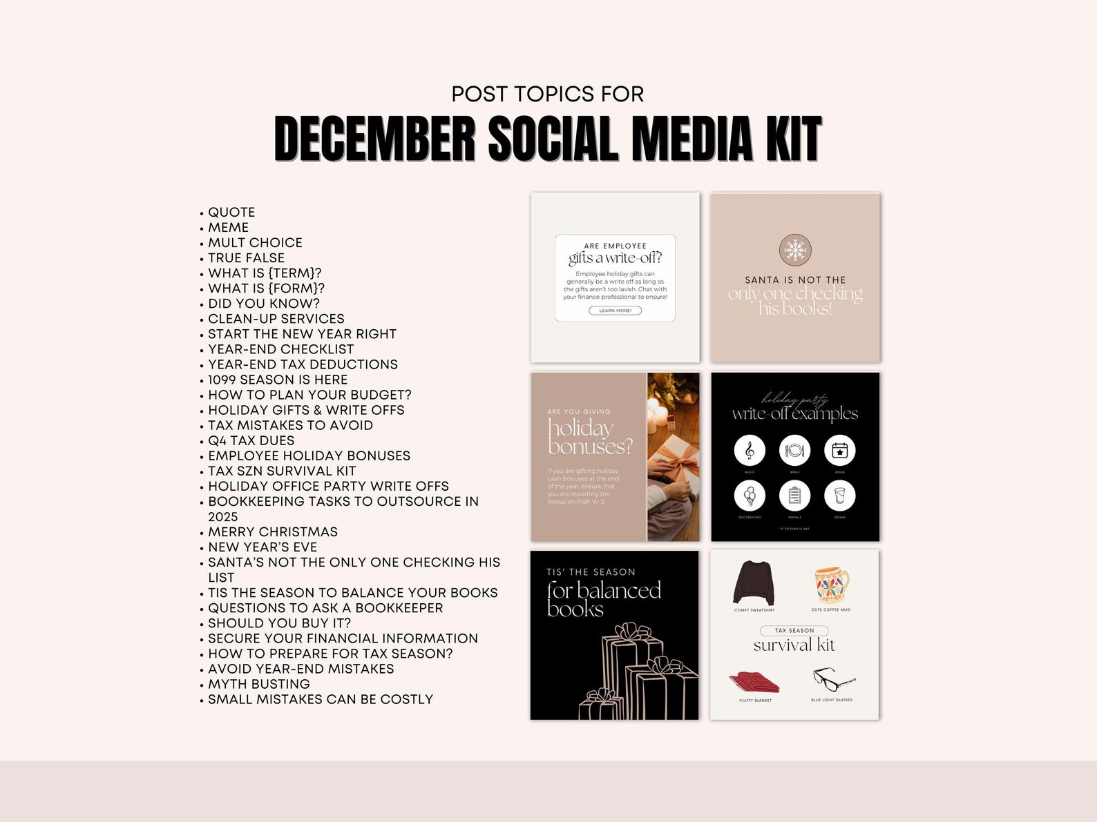 December 2024 Bookkeeping Posts WITH CAPTIONS | December Bookkeeper ...