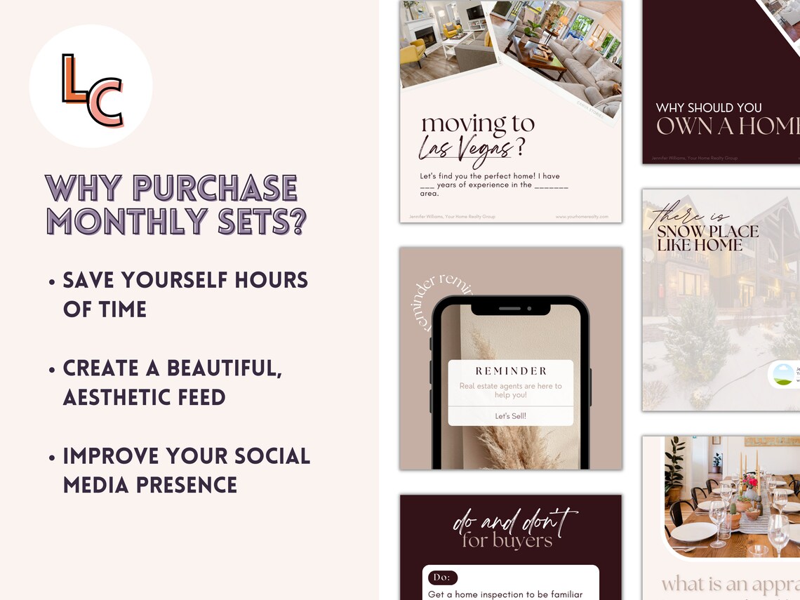 January Real Estate Posts New Year Real Estate Marketing - Etsy