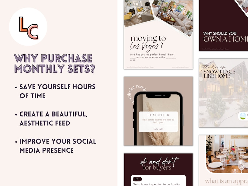 January Real Estate Posts New Year Real Estate Marketing - Etsy